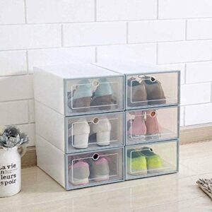 MFCHY Stackable Shoe Storage,Multifunction Unisex Transparent Shoes Storage Box with Cover 34x24x13cm