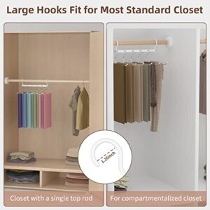 2 Pack Pants Hangers Space Saving - 6 Tier Multi Functional Pants Rack for Hanging Pants,Scarf,Jean,Clothes - Folding Collapsible Hangers for Closet Organizer,Non-Slip Multiple Hangers for Men Women