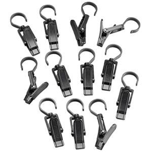 swivel clip hanger, made of durable plastic - black, set of 12