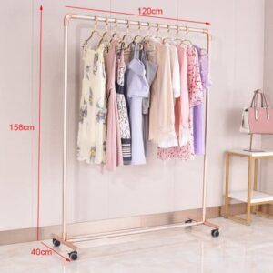 SHE'S DAZZLED SD Gold Clothing Rack, Rolling Clothes Rack, Boutique Clothing Rack, Clothes Rack Heavy Duty with Wheels (Rose Gold)