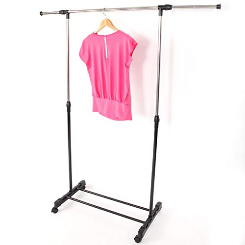 Xy Litol Rolling Clothes Rack Heavy Duty Portable Clothing Garment Rack with Shoe Shelf