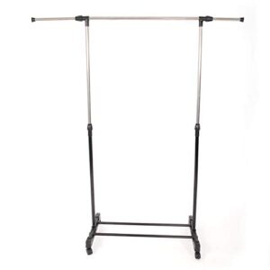 Xy Litol Rolling Clothes Rack Heavy Duty Portable Clothing Garment Rack with Shoe Shelf