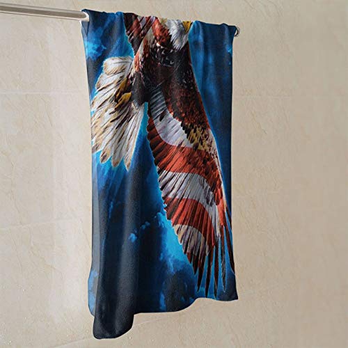 MSGUIDE American Eagle Hand Towels for Bathroom Clearance Decor Face Towels Microfiber Towels Soft Fingertip Towel for Gym Yoga Spa Pool Sport Hotel