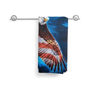 MSGUIDE American Eagle Hand Towels for Bathroom Clearance Decor Face Towels Microfiber Towels Soft Fingertip Towel for Gym Yoga Spa Pool Sport Hotel