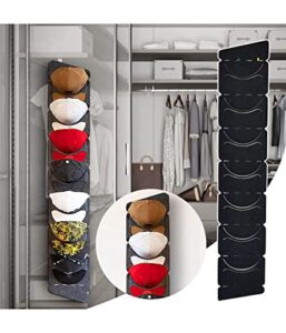 hat rack for baseball caps, 7 pockets for hat organizer, cap display rack, hanging hat organizer to keep hat shape, hat organizer storage