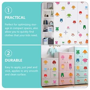 STOBOK Kids Room Decor 1 Set Clothing Sort Stickers Removable Clothes Classification Label Wardrobe Drawer Organizing Label Removable Dresser Clothing Decals Stickers for Kids Adults White Drawer