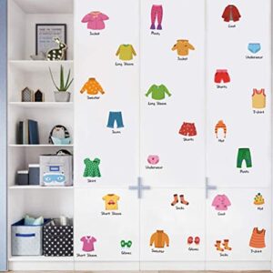 STOBOK Kids Room Decor 1 Set Clothing Sort Stickers Removable Clothes Classification Label Wardrobe Drawer Organizing Label Removable Dresser Clothing Decals Stickers for Kids Adults White Drawer