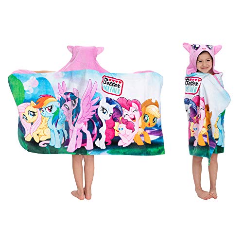 My Little Pony Bath/Pool/Beach Soft Cotton Terry Hooded Towel Wrap, 24 in x 50 in, By Franco Kids