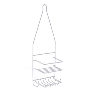 r flory 2 tier shower caddy bathroom rack shower tool shelf space saving towel hook bathing accessories