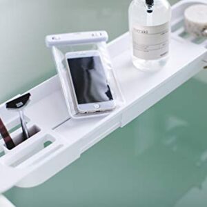 Yamazaki Home Tower Expandable Bathtub Caddy – Bathroom Tray Table Holder., White