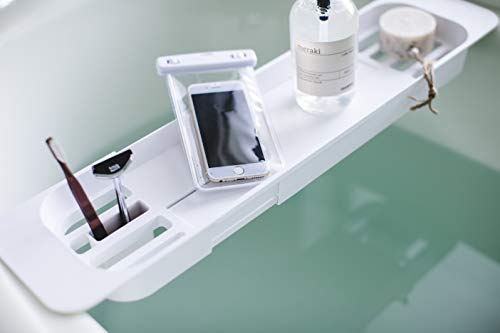 Yamazaki Home Tower Expandable Bathtub Caddy – Bathroom Tray Table Holder., White