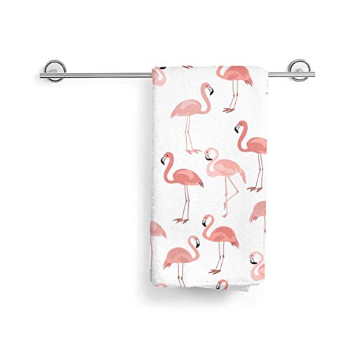 Pink Flamingos Hand Face Towels Microfiber Towels Soft Bath Towel Absorbent Hand Towels Multipurpose for Bathroom Hotel Gym and Spa Set Towel(27.5×15.7in)