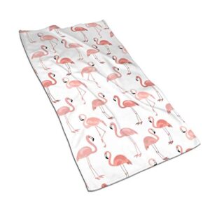 Pink Flamingos Hand Face Towels Microfiber Towels Soft Bath Towel Absorbent Hand Towels Multipurpose for Bathroom Hotel Gym and Spa Set Towel(27.5×15.7in)