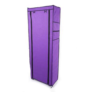 Shoe Rack Storage Organizer Cabinet Nonwoven Fabric Cover 10-Tiers 9-Compartment (Purple)