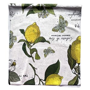 Gbrand Lemon Branches Face Towel Microfiber Print Soft Guest Home Decoration Yellow Lemon Fruit Hand Towels Multipurpose for Bathroom, Hotel, Gym, Swimming and Spa (13.7 X 29.5 inch)