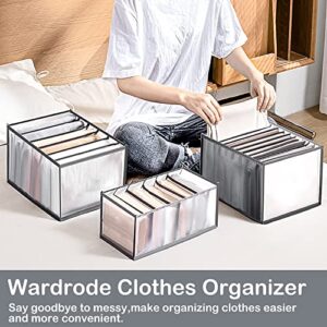 Wardrobe Clothes Organizer, 5 Pcs Different Sizes of Washable Clothes Drawer Organizer, Foldable Closet Clothes Divider, Drawer Dividers Set Fit for Thin Jeans,T-shirts, Leggings,Underwear,Bras,Socks