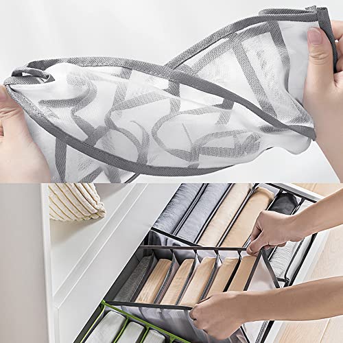 Wardrobe Clothes Organizer, 5 Pcs Different Sizes of Washable Clothes Drawer Organizer, Foldable Closet Clothes Divider, Drawer Dividers Set Fit for Thin Jeans,T-shirts, Leggings,Underwear,Bras,Socks