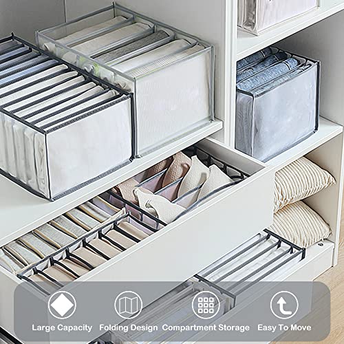 Wardrobe Clothes Organizer, 5 Pcs Different Sizes of Washable Clothes Drawer Organizer, Foldable Closet Clothes Divider, Drawer Dividers Set Fit for Thin Jeans,T-shirts, Leggings,Underwear,Bras,Socks