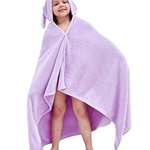 Vauwmsr Kids Hooded Beach Bath Towel Blanket Soft Warm Absorbent Swimming Poncho Shower Towel for Boys Girls, 55" x 28"