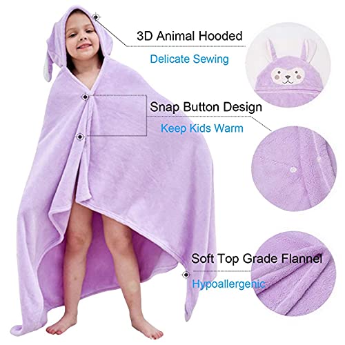 Vauwmsr Kids Hooded Beach Bath Towel Blanket Soft Warm Absorbent Swimming Poncho Shower Towel for Boys Girls, 55" x 28"