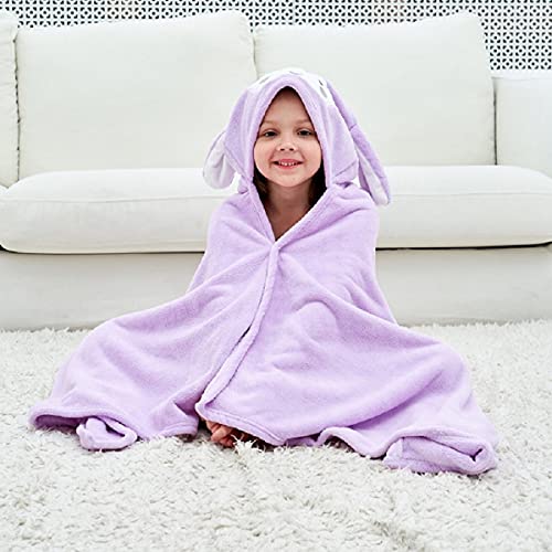 Vauwmsr Kids Hooded Beach Bath Towel Blanket Soft Warm Absorbent Swimming Poncho Shower Towel for Boys Girls, 55" x 28"