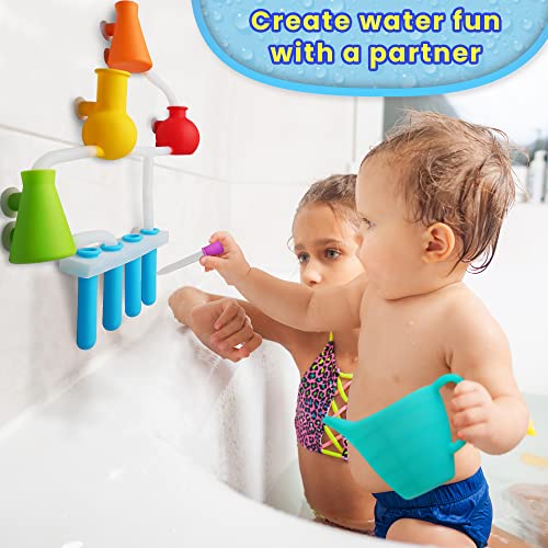 LiKee Kids Bath Toys Fun STEM Bathtub Toys Strong Suction Bath Toys for Kids Ages 4-8, Science Lab Bath Toys for Toddlers 2 3 4 Year Old Boys Girls, Play Water Toys, Kids Toys, Kids Gifts