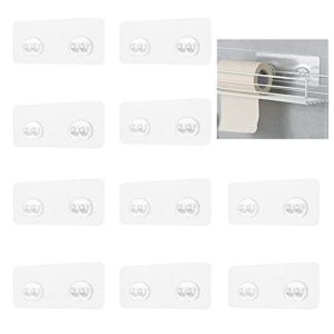 ufurmate adhesive sticker hooks, 10pcs transparent shower caddy adhesive hooks bathroom corner shelf holders no drilling shower caddy basket supports for bathroom kitchen (double hook)