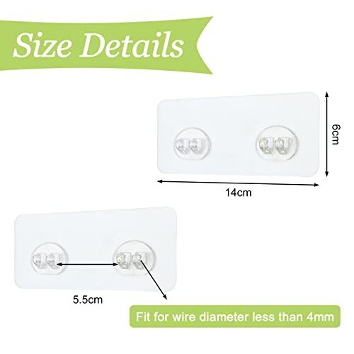 UFURMATE Adhesive Sticker Hooks, 10Pcs Transparent Shower Caddy Adhesive Hooks Bathroom Corner Shelf Holders No Drilling Shower Caddy Basket Supports for Bathroom Kitchen (Double Hook)