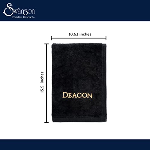 Embroidered Hand Towels - 'Deacon' - Gifts For Pastor, Clergy, & Ministers - Pastor Towel - Cotton Towel - Black With Gold Lettering