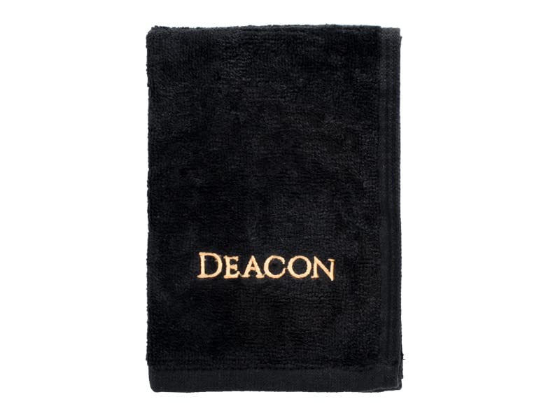 Embroidered Hand Towels - 'Deacon' - Gifts For Pastor, Clergy, & Ministers - Pastor Towel - Cotton Towel - Black With Gold Lettering