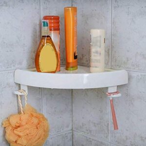 Cabilock Wall Mounted Shelves Corner Shower Caddy Bathroom Shelf Adhesive Plastic Bathroom Storage Organizer Kitchen Racks Shower Shelf Toilet Shampoo Dorm Corner Shelf