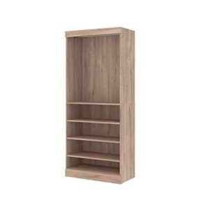 bestar pur closet organizer in rustic brown, 36w