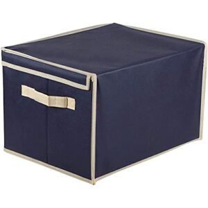 Juvale Foldable Storage Bins, Fabric Cubes (Navy, 16.2 x 10 x 12 In, 3 Pack)