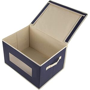 Juvale Foldable Storage Bins, Fabric Cubes (Navy, 16.2 x 10 x 12 In, 3 Pack)