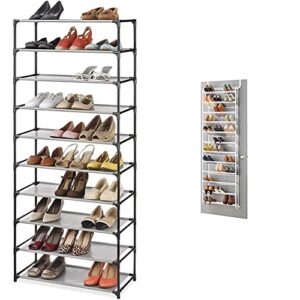 whitmor spacemaker 10-tier tower & white 36-pair over the door shoe organizer