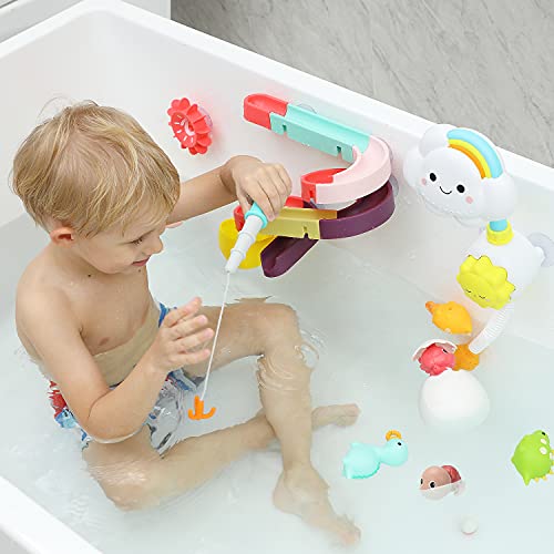 Bath Toy Bathtub Toy with Shower and Floating Squirting Toys, Fishing Game for Toddles and Babies