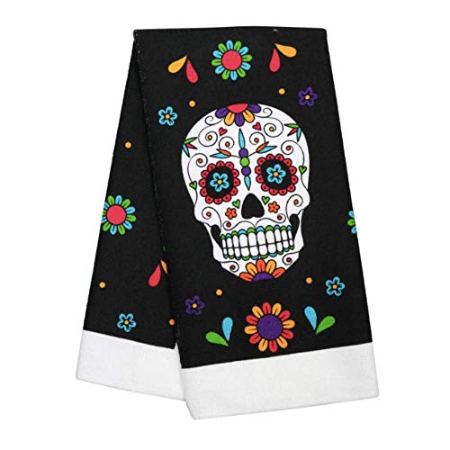 Greenbrier International Set of 2 Dish Towels | Kitchen Towels | Hand Towels for Bathroom | Hand Towels for Decoration | Kitchen Towel Set | Decorative Towels Kitchen (Day of The Dead)