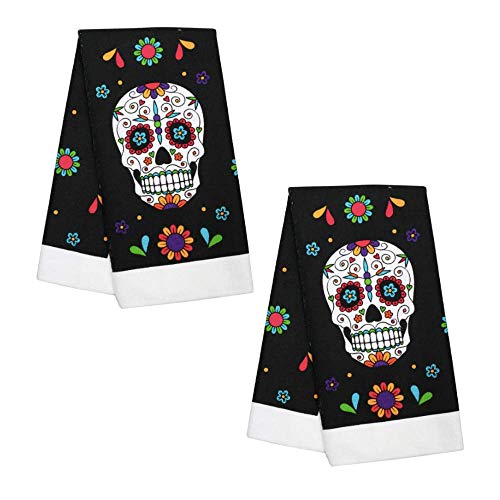 Greenbrier International Set of 2 Dish Towels | Kitchen Towels | Hand Towels for Bathroom | Hand Towels for Decoration | Kitchen Towel Set | Decorative Towels Kitchen (Day of The Dead)