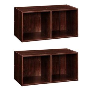 closetmaid 102300 decorative stackable or hung-able 2-cube cubeicals closet organizer storage, dark cherry (2 pack)