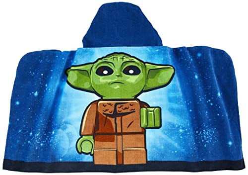 Franco Lego Star Wars The Child Mandalorian Kids Bath/Pool/Beach Soft Cotton Terry Hooded Towel Wrap, 24 in x 50 in (Official Lego Product)