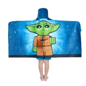 Franco Lego Star Wars The Child Mandalorian Kids Bath/Pool/Beach Soft Cotton Terry Hooded Towel Wrap, 24 in x 50 in (Official Lego Product)