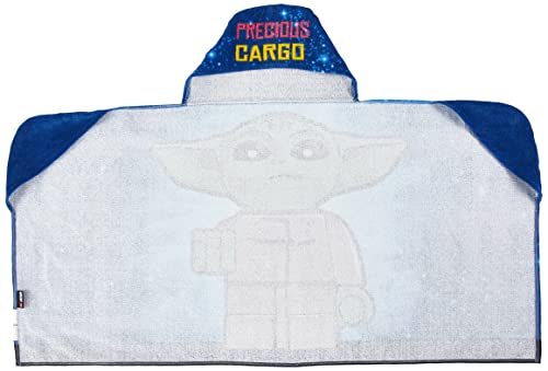 Franco Lego Star Wars The Child Mandalorian Kids Bath/Pool/Beach Soft Cotton Terry Hooded Towel Wrap, 24 in x 50 in (Official Lego Product)