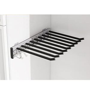 eyc 14x12.8inch sliding pants rack beige/black/orange closet side mounted hanger for hanging pants retractable storage rack for wardrobe