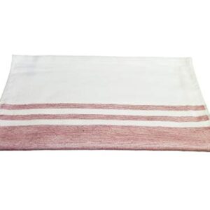 IPPINKA Senshu Japanese Towel, Ultra Soft, Quick-Drying, Two-Tone End Stripes, Red (Hand Towel)