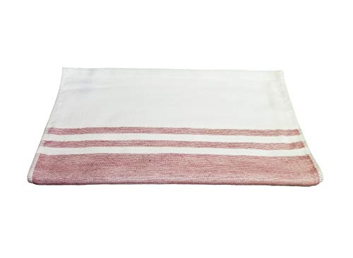 IPPINKA Senshu Japanese Towel, Ultra Soft, Quick-Drying, Two-Tone End Stripes, Red (Hand Towel)