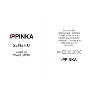 IPPINKA Senshu Japanese Towel, Ultra Soft, Quick-Drying, Two-Tone End Stripes, Red (Hand Towel)