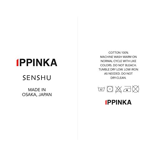 IPPINKA Senshu Japanese Towel, Ultra Soft, Quick-Drying, Two-Tone End Stripes, Red (Hand Towel)