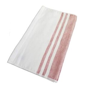 IPPINKA Senshu Japanese Towel, Ultra Soft, Quick-Drying, Two-Tone End Stripes, Red (Hand Towel)