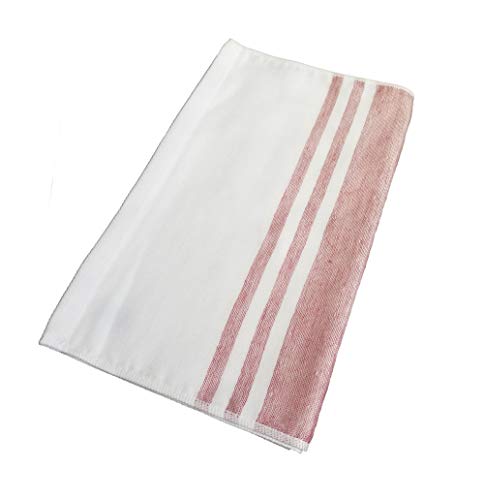 IPPINKA Senshu Japanese Towel, Ultra Soft, Quick-Drying, Two-Tone End Stripes, Red (Hand Towel)