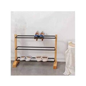 ANMMBER Shoe Rack Multi-Layer Wrought Iron Simple Doorway Home Minimalist Creative Solid Wood Storage Rack Rack (Size : 76cm high)